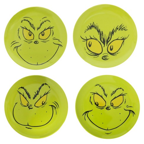 The Grinch Facial Expressions 4-pack 8" Plates : Target