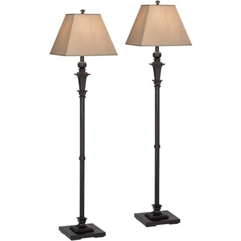 Regency Hill Madison Italian Traditional 59 Tall Standing Floor Lamps Set Of 2 Lights Brown Metal Bronze Finish Living Room Bedroom House Reading Target