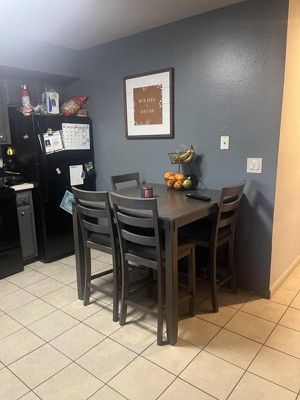 Set Of 5 Bridson Counter Height Dining Table And Barstools Gray ...