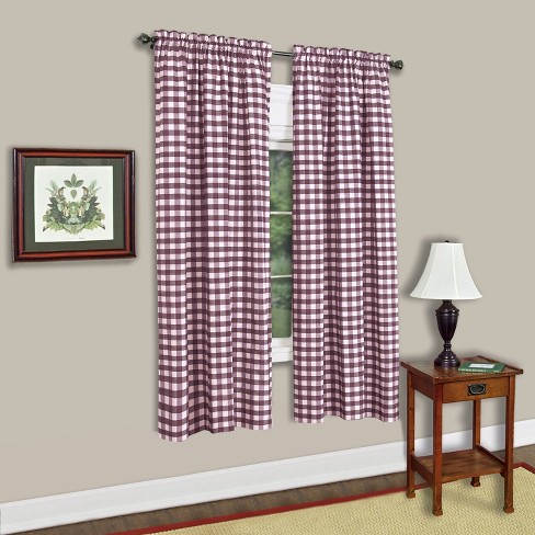 Buffalo Check Gingham Kitchen Window Curtains Single Panel By Sweet ...