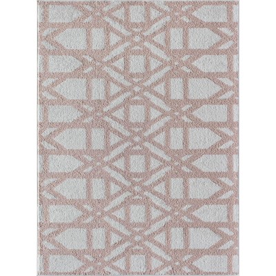 Rugs America Mika Mo10a Strawberry Milk Geometric Contemporary Pink ...