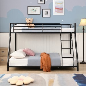 Xiyuyeu Bunk Bed With Full Length Safety Guardrail And Built-in Ladder,modern Noise Reduced ...