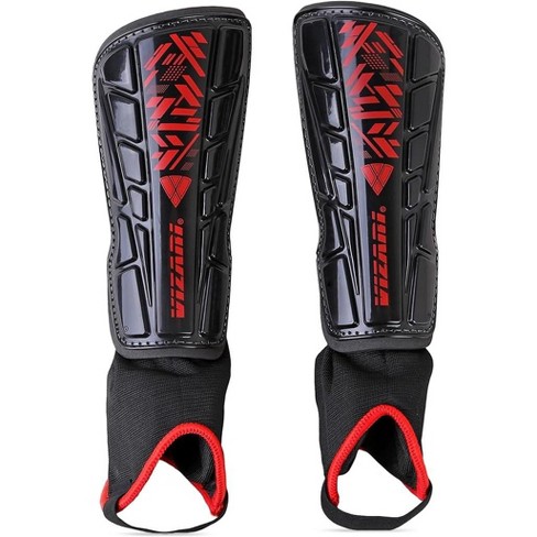 Vizari Malaga Soccer Shin Guard With Adjustable Straps - Black/red ...