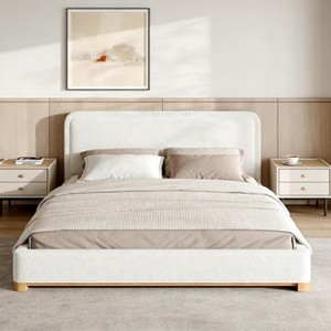 ModernLuxe King Size Platform Bed Frame, Modern Mid-Century Upholstered ...