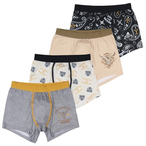 Yellowstone Men's Boxer Brief Shorts 4 Pair Pack Dutton Ranch Montana ...