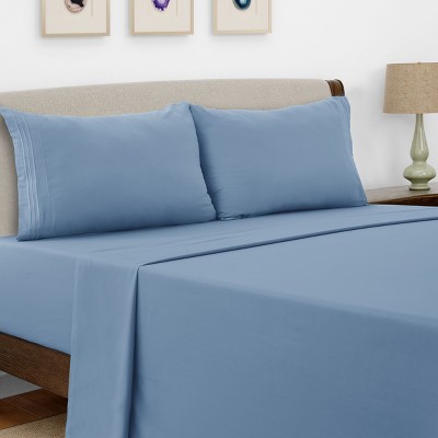 Full Light Blue 6pc Microfiber Sheet Set By Bare Home : Target