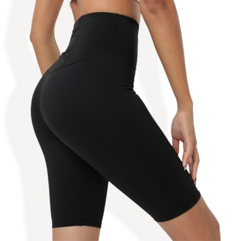 Anna-kaci Women's High Waist Compression Biker Shorts With Mesh Detail ...