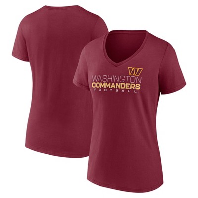 Nfl Washington Commanders Women's Short Sleeve Core V-neck T-shirt : Target