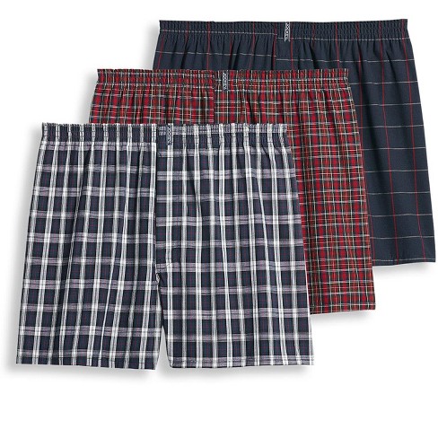 Jockey Mens Classics Full Cut 5" Boxer - 3 Pack M Navy Tartan/classic ...