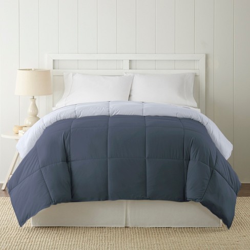 Modern Threads Down Alternative Reversible Comforter Denim & Cloud Twin ...