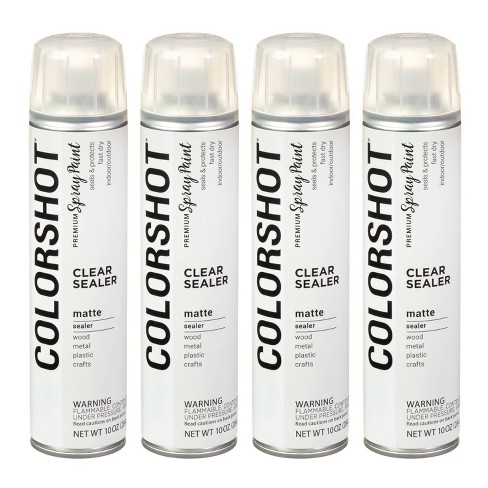 Colorshot Spray Paint Matte Sealer Clear 10oz 4pk Value Set: Exterior ...