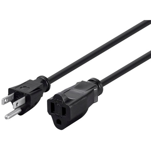 Monoprice Power Extension Cord Cable - 6 Feet - Black | 14awg 15a (nema ...
