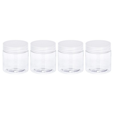 Unique Bargains Round Plastic Empty Jars With Transparent Screw Top ...