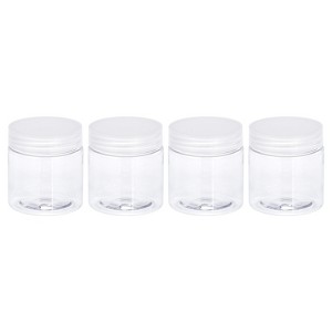 Unique Bargains Round Plastic Empty Jars With Transparent Screw Top ...