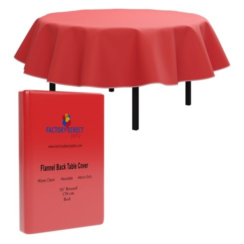 Crown Display Red Flannel Backed Vinyl Tablecloths For Round Tables ...