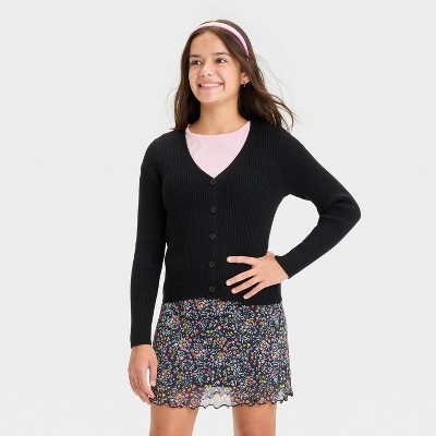 Girls' Long Uniform Cardigan - Cat & Jack™ Blue S : Target