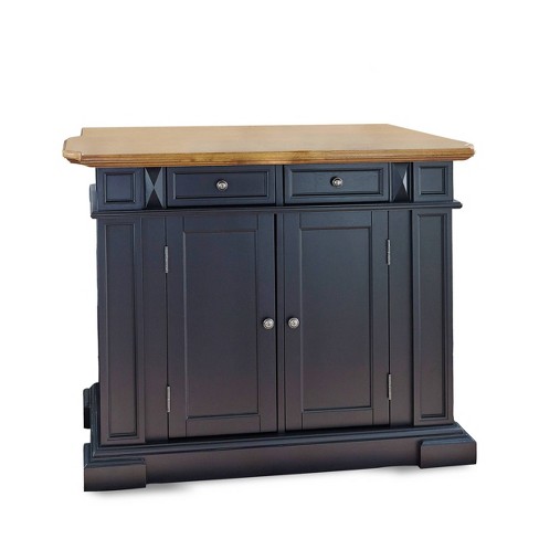 Kitchen Island Black/oak - Home Styles: Hardwood Cart With Storage, 2 ...