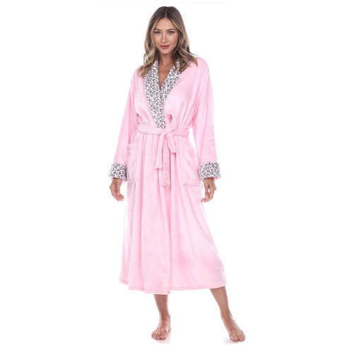 Womens Plus Leopard Print Cozy Lounge Robe Pink L/xl - White Mark : Target