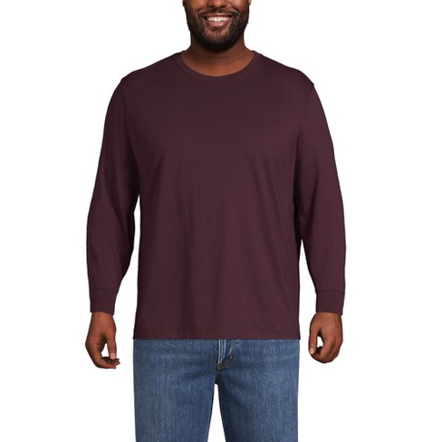Lands' End Men's Big And Tall Super-t Long Sleeve T-shirt - 3x Big Tall - Aged Wine : Target