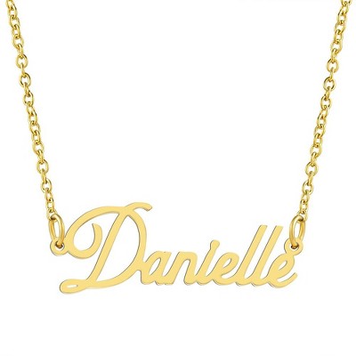 Kisper 18k Gold Plated Stainless Steel Personalized Name Pendant ...