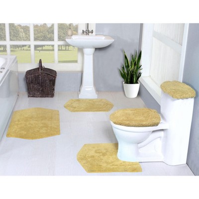 Set Of 5 Waterford Collection Yellow Cotton Tufted Bath Rug Set - Home ...