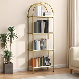 Arched Bookshelf 4 Tier,Arched Display Racks,Tall Standing Bookshelves ...