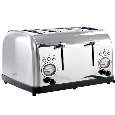 Megachef 4 Slice Wide Slot Toaster With Variable Browning In Silver ...