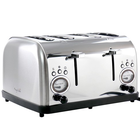 Megachef 4 Slice Wide Slot Toaster With Variable Browning In Silver ...