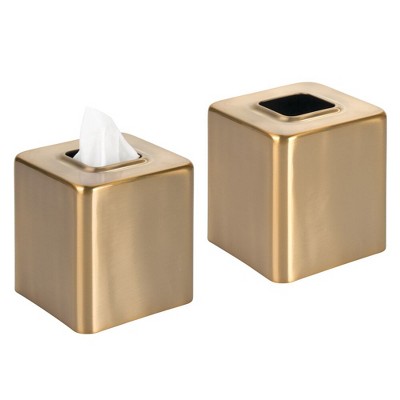 Mdesign Metal Square Modern Tissue Box Cover Holder For Bathroom : Target