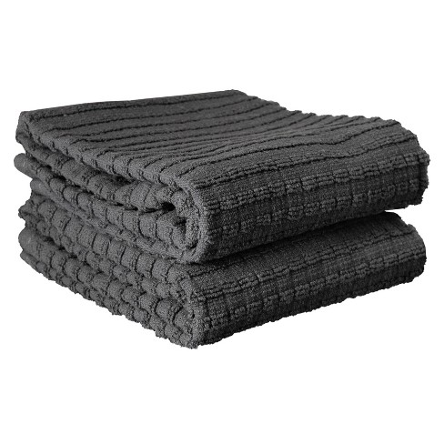 John Ritzenthaler Co. Royale Solid Kitchen Towels (2-pack), Graphite ...