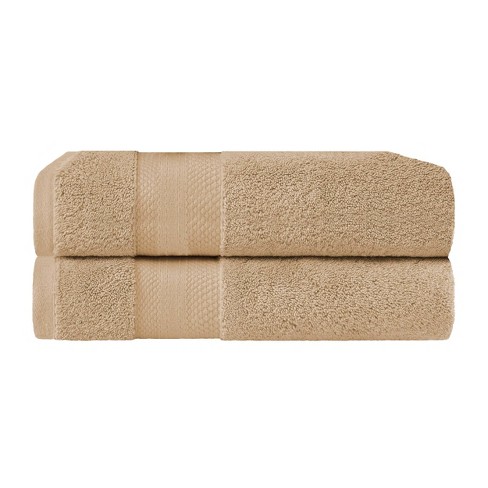 Luxury Cotton Heavyweight Solid Plush 2-piece Bath Towel Set, Hazelnut ...
