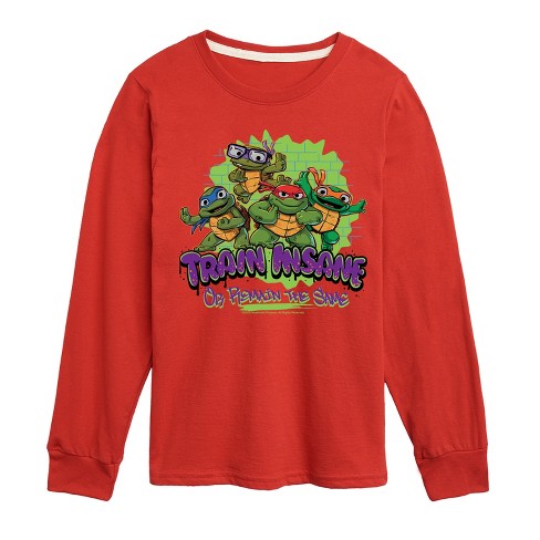 Teenage Mutant Ninja Turtles Mutant Mayhem Train Insane Long Sleeve Graphic T-shirt - Red - 5t ...