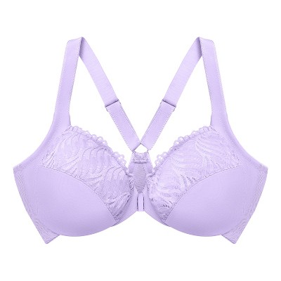 Glamorise Womens Front-closure T-back Wonderwire Underwire Bra 1246 ...