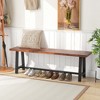 Costway 1 Pcs 60" Dining Bench 3 Person Entryway Shoe Bench With Metal ...