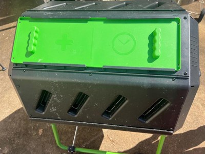 Fcmp Outdoor Hotfrog 37 Gallon Plastic Dual Chamber Tumbling Composter ...