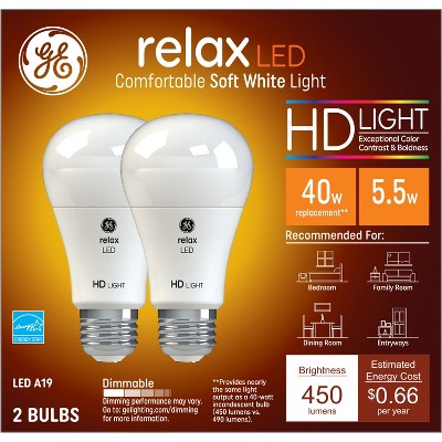 Ge Led 60w 2pk Light Bulb White : Target