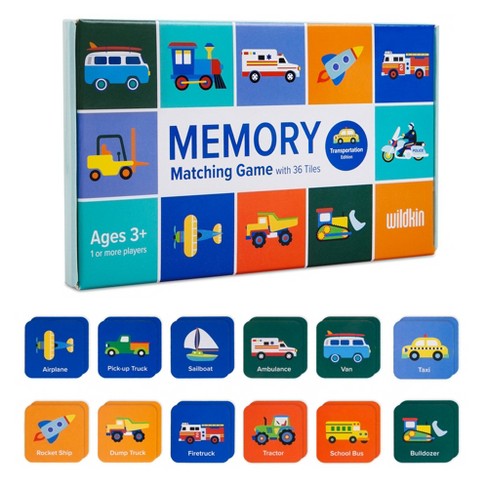 Wildkin Memory Matching Game 36 Pc - Transportation Edition - 18 Pairs ...