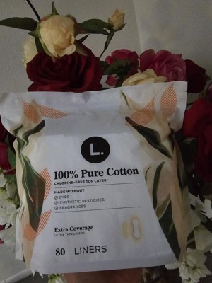 L . Organic Cotton Topsheet Ultra Thin Extra Coverage Panty Liners ...