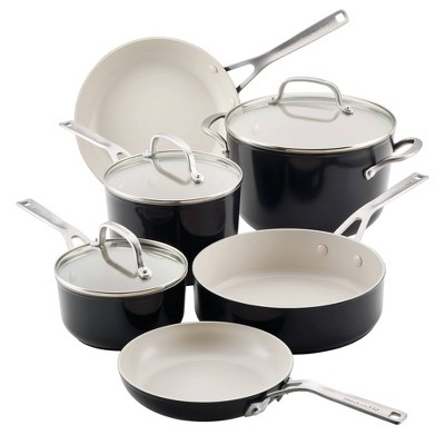 Kitchenaid Hard-anodized Induction 11pc Nonstick Cookware Set: Matte ...