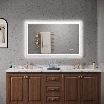 48"x30"led Rectangular Tempered Glass Lighted Bathroom Mirrors,wall ...