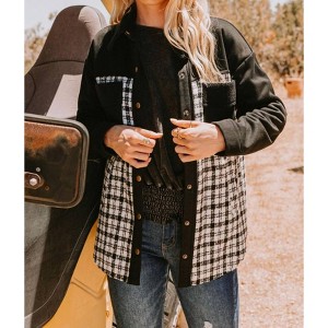 Women's Plaid Double Bust Pocket Shacket - Oddi : Target