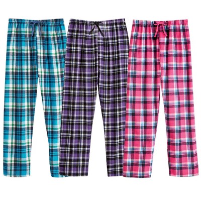 Collections Etc Ladies 3-pack Flannel Pj Pants : Target
