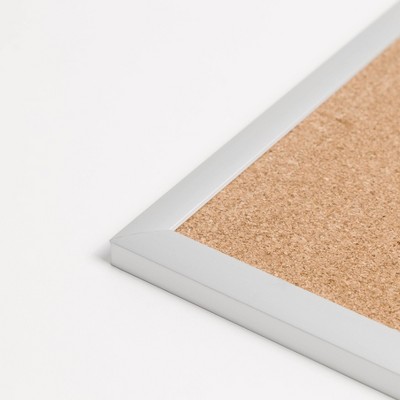 U Brands 35" Square Cork Bulletin Board Silver Aluminum Frame : Target