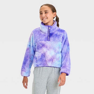 Girls' Faux Shearling Fleece Pullover Sweatshirt - All In Motion ...