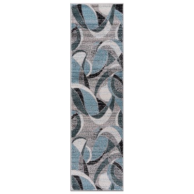 World Rug Gallery Modern Geometric Circular Harmony Area Rug - Blue 2 ...