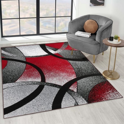 Luxe Weavers Geometric Patterned Red 5x7 Area Rug : Target