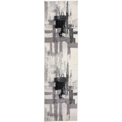 World Rug Gallery Contemporary Modern Abstract Black 2' X 7' Runner Rug ...