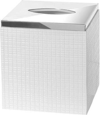 Creative Scents Diamond Lattice White And Gold Square Tissue Box : Target