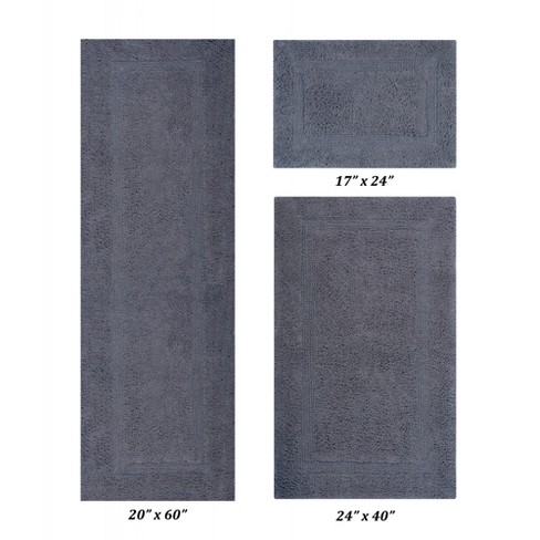 Better Trends Lux Reversible Bath Rug, 100% Cotton, 3 Piece Set (17" X ...