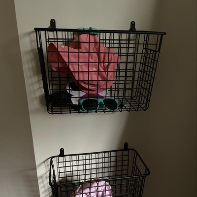 Mdesign Metal Wall Mount Hanging Basket Bin For Home Storage : Target